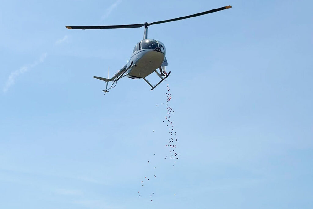 Helicopter Easter Egg Drop at Believers Baptist Church with Fair Lifts ...